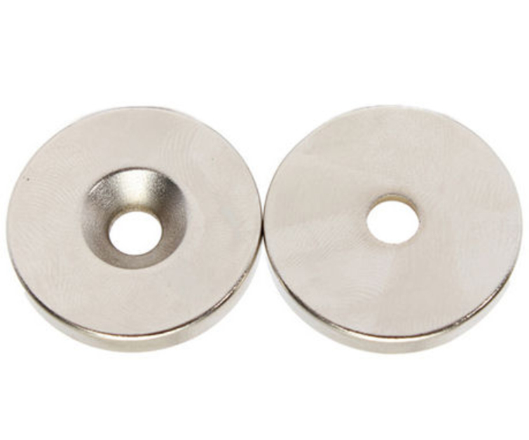 Køb Neodymium Skivemagnet, Ø30x5mm m. 5mm hul, 2stk. hos Alabazar - 29 ...