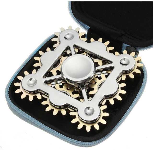 Gear-spinner i messing, 9 hjul